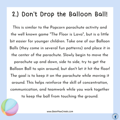 Best Parachute Activities and Songs - Bear Paw Creek