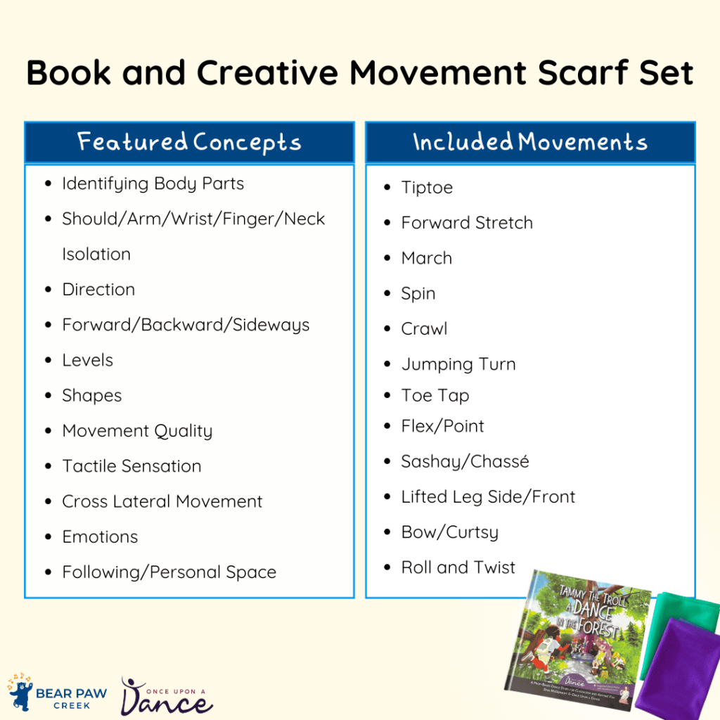 New Book and Creative Movement Scarf Set with Once Upon a Dance - Bear ...